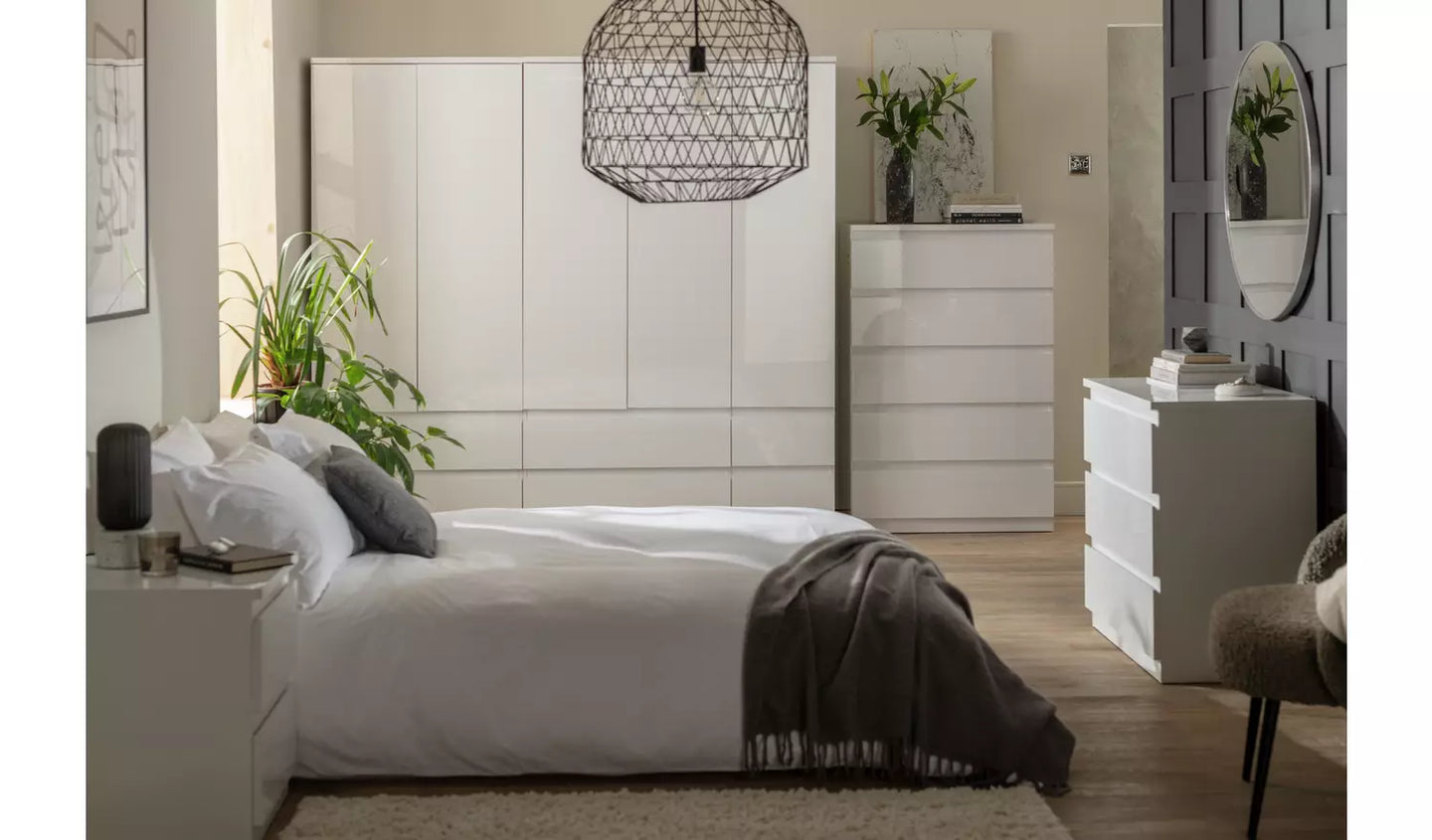 Assembled Habitat Jenson Gloss 3 Drawer Chest White Jomin Furniture Hertfordshire
